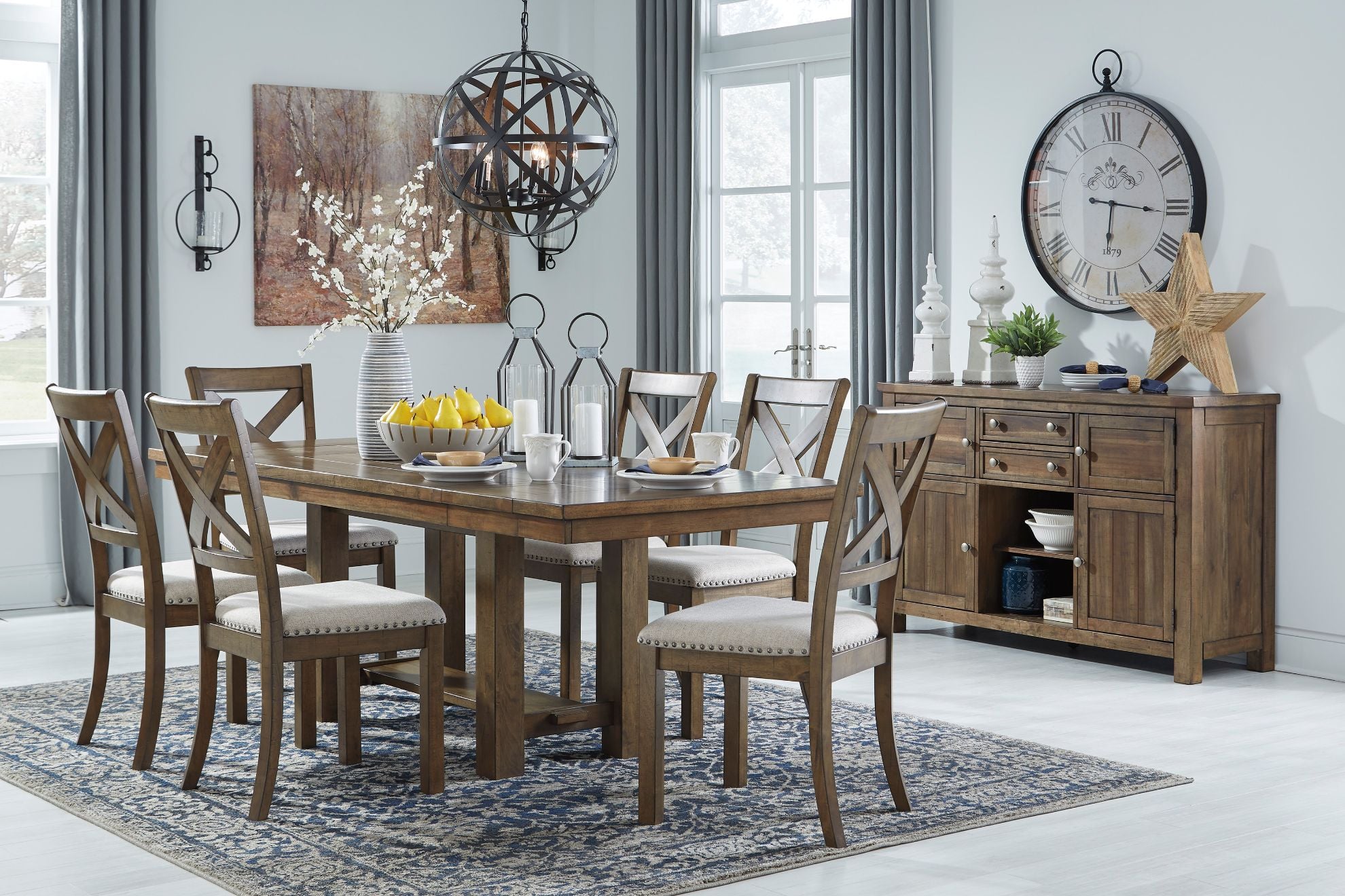 Moriville 7pc Dining Set | The Furniture Mart