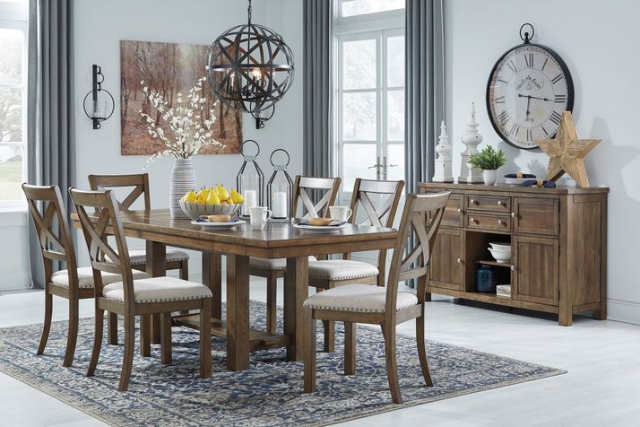 Moriville 7pc Dining Set | The Furniture Mart