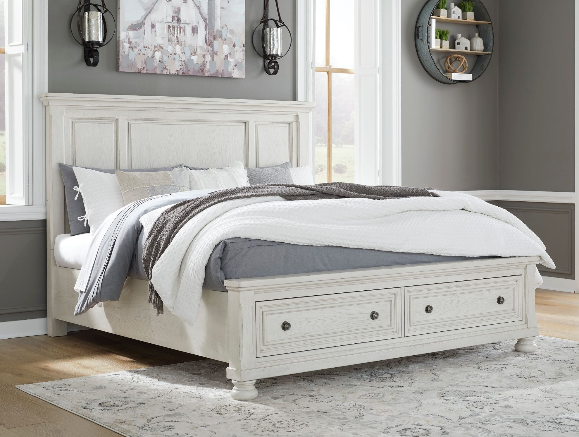 Robbinsdale Queen Panel Storage Bed | The Furniture Mart