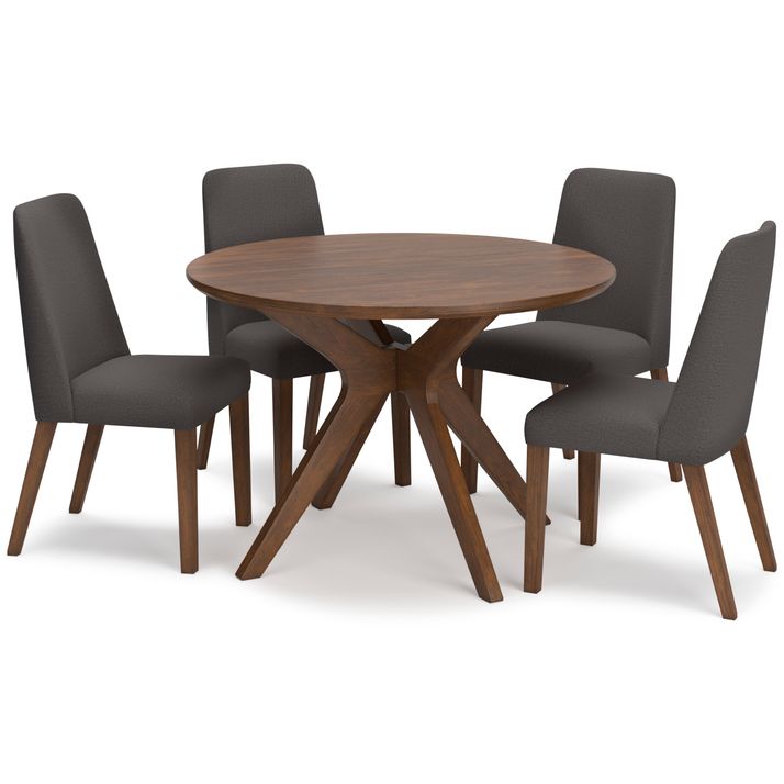 Lyncott 5pc Round Table Dining Set | The Furniture Mart