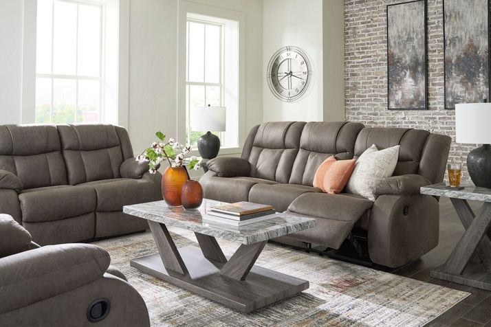 First Base Reclining Sofa | The Furniture Mart