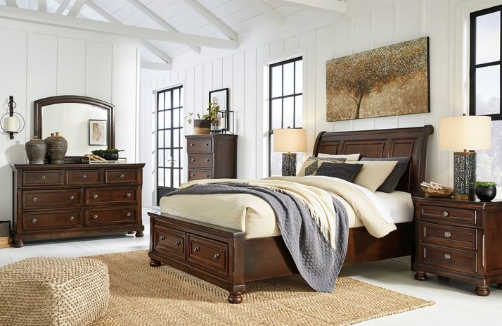 Porter King Sleigh Storage Bedroom Set | The Furniture Mart